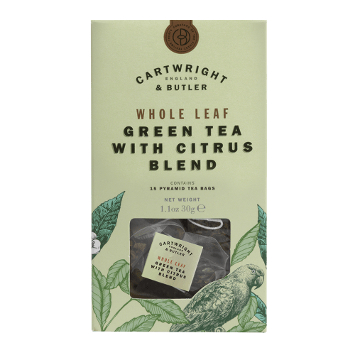 CARTWRIGHT & BUTLER Green with Citrus Whole Leaf Tea Bags Carton 45g ...