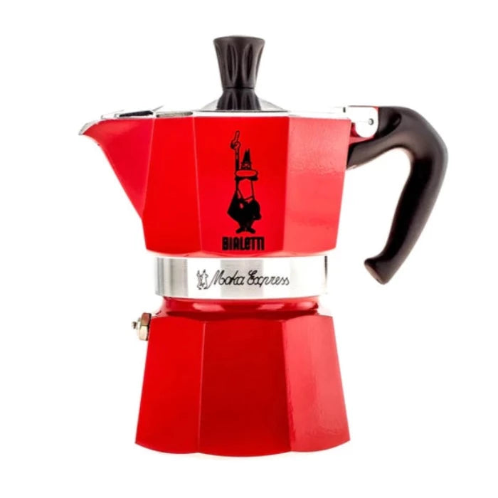 BIALETTI Red Moka Express Aluminium Stovetop Coffee Maker | Valentina Deli